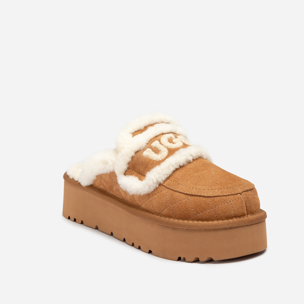 Ugg Violet Matelasse Shearling Platform Slipper